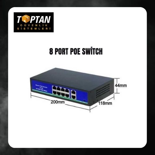 8 port PoE Switch 10/100 Megabit 120 Watt fiyatı fiyatları