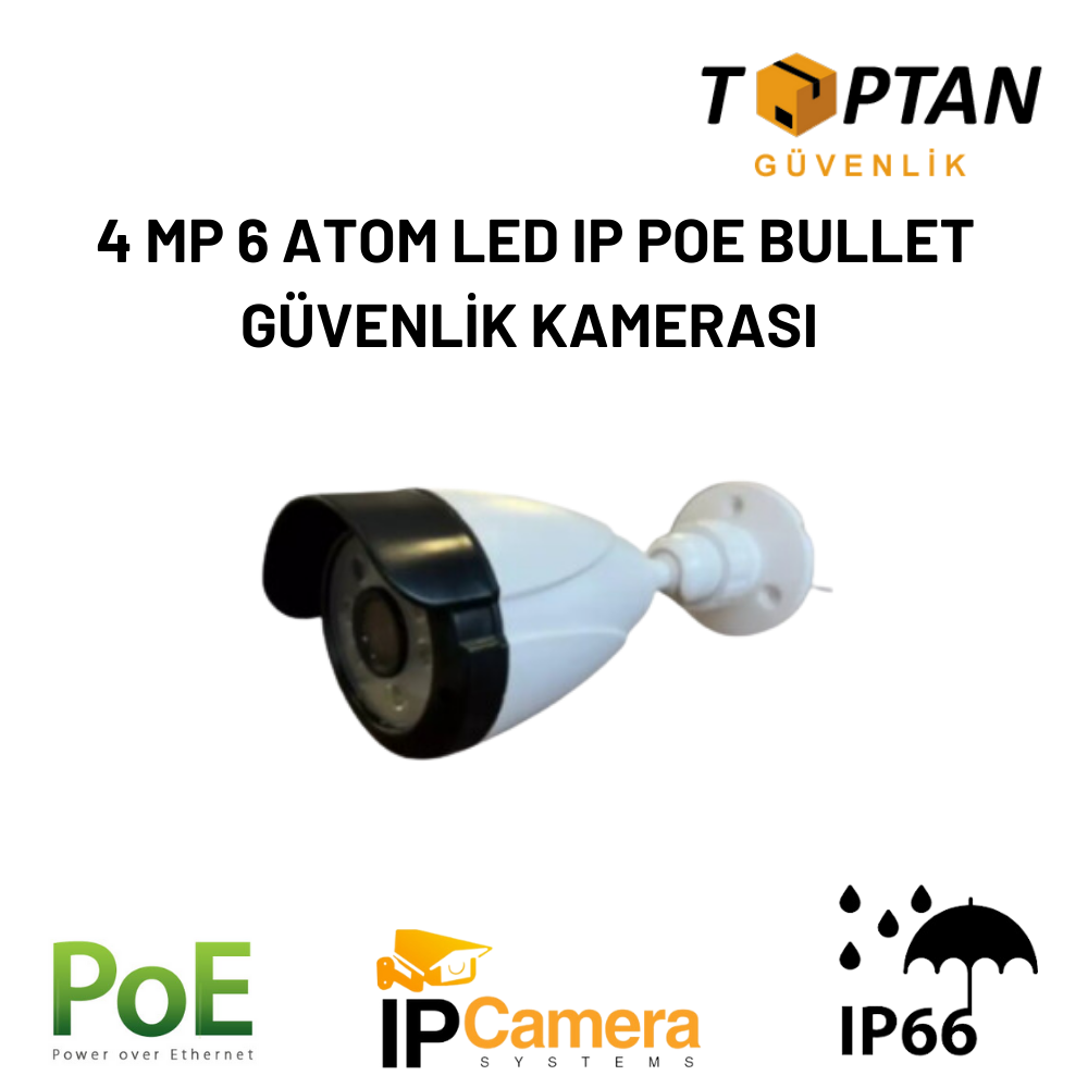4 MP 6 ATOM LED IP POE BULLET GÜVENLİK KAMERASI ARNA-1047 fiyatı fiyatları