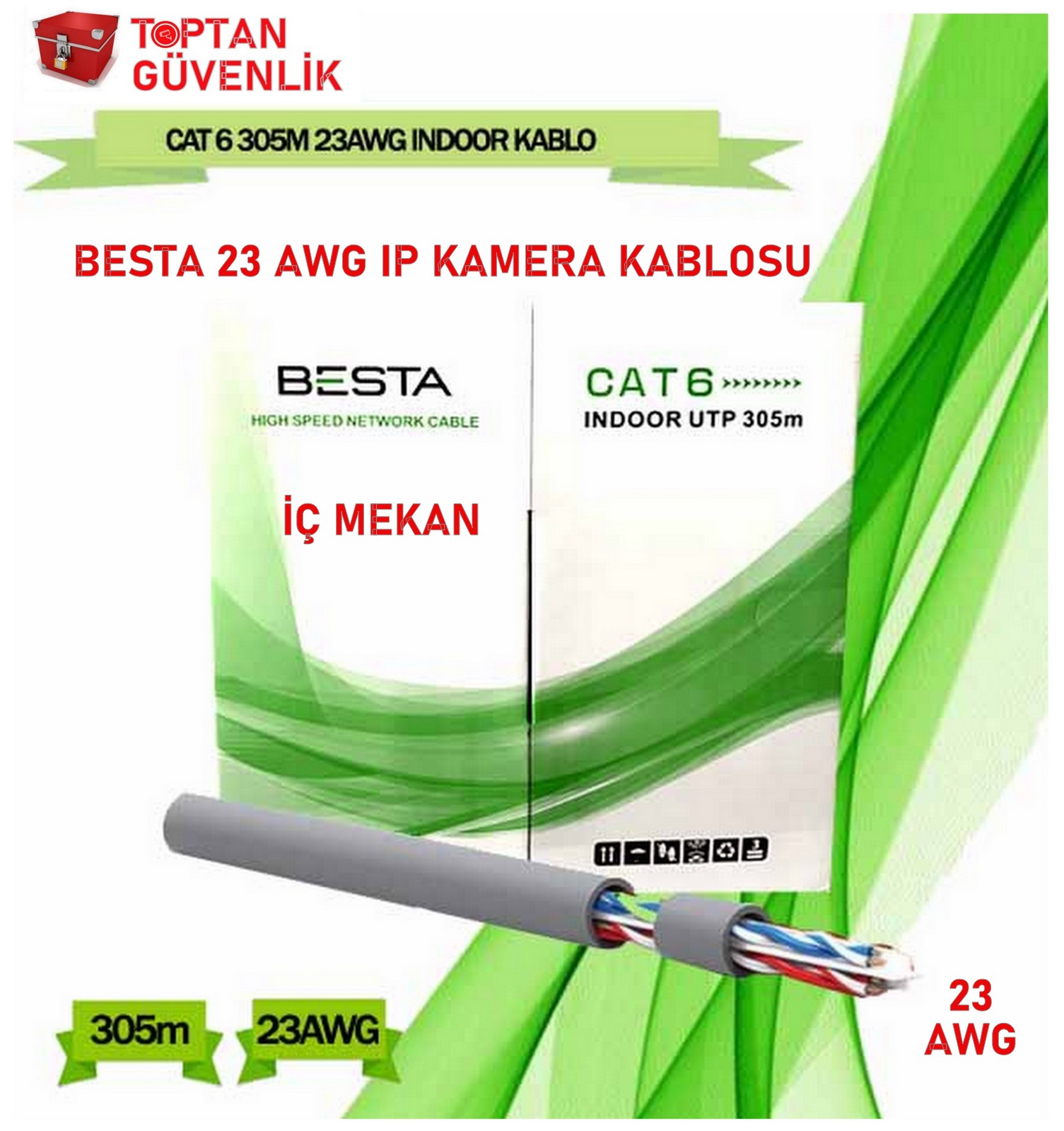 CAT6 305 METRE CAT 6 KABLO 23 AWG IP KAMERA KABLOSU ARNA-5631 fiyatı ...