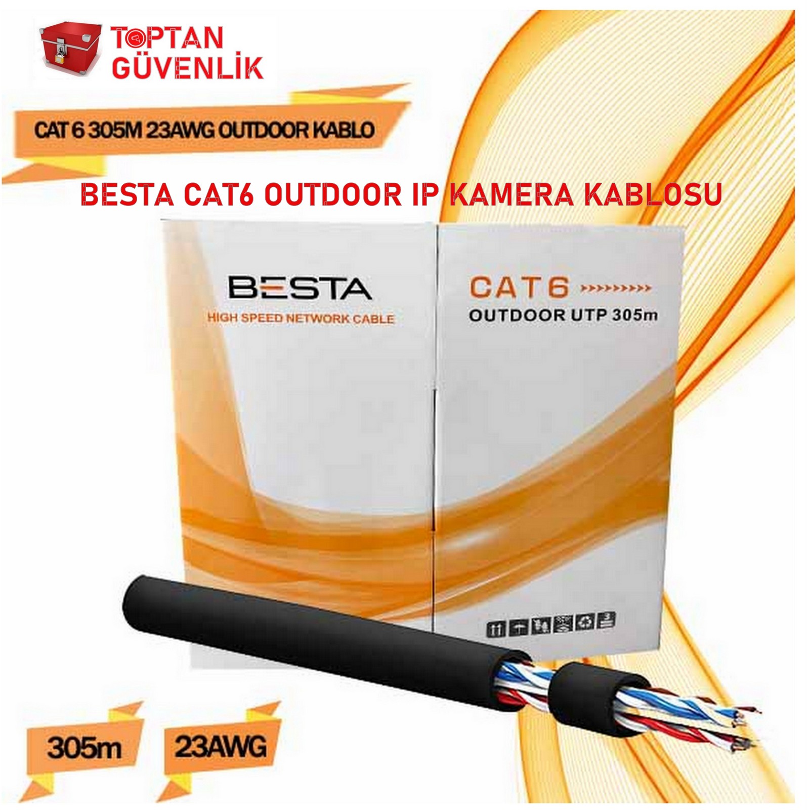 CAT6 305 MT DIŞ MEKAN 23 AWG OUTDOOR IP KAMERA KABLOSU fiyatı fiyatları